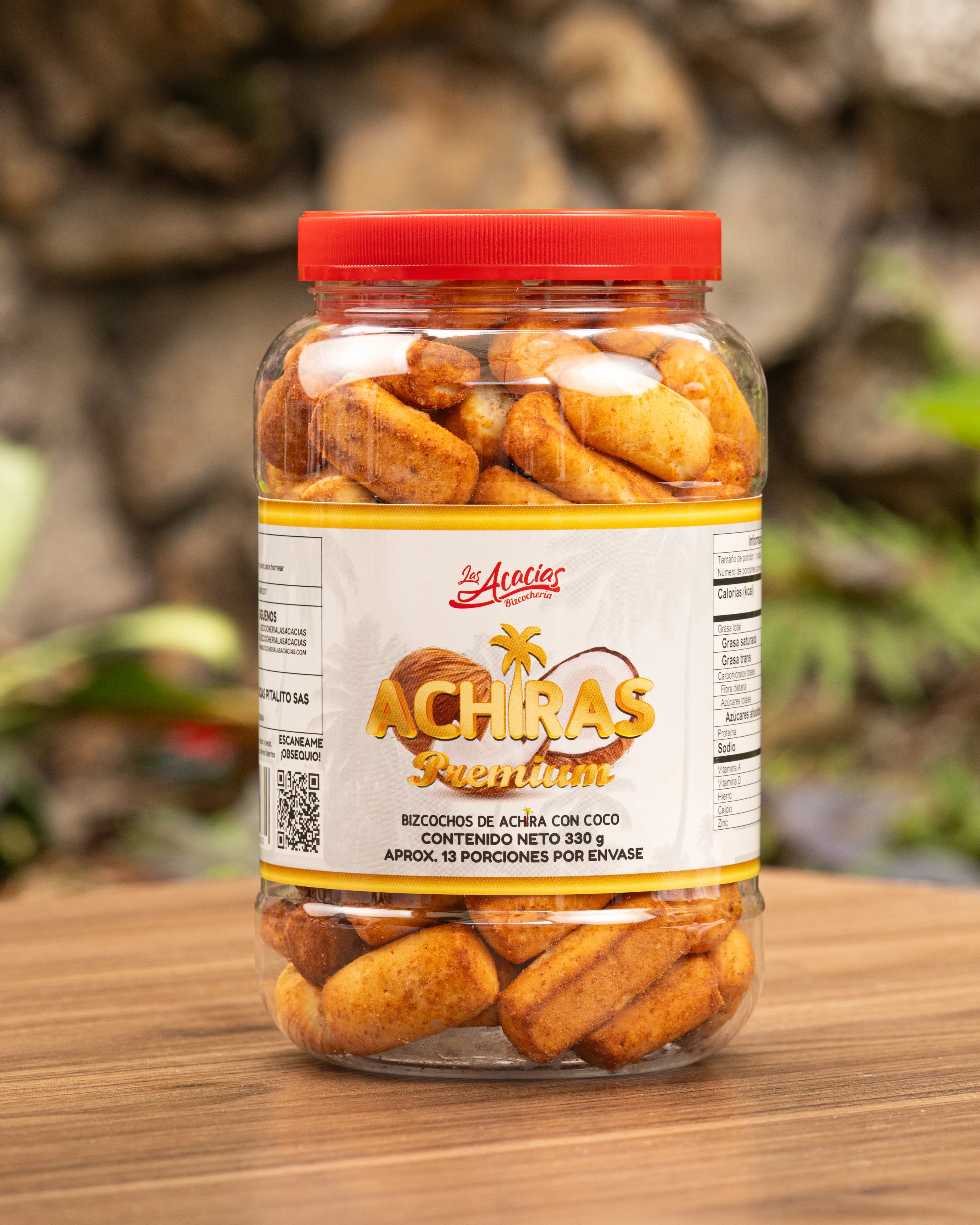 ACHIRA PREMIUM CON COCO *330g – BIZCOCHERÍA LAS ACACIAS